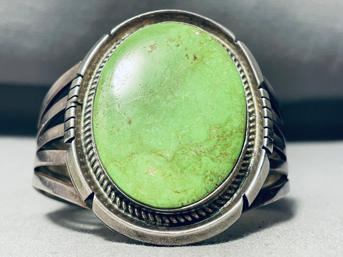 Best Vintage Wes Craig Vintage Native American Navajo Gaspeite Sterlin ...