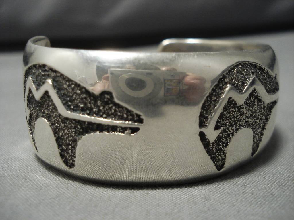 Amazing Ron Hurley Vintage Native American Navajo Bear Sterling Silver ...