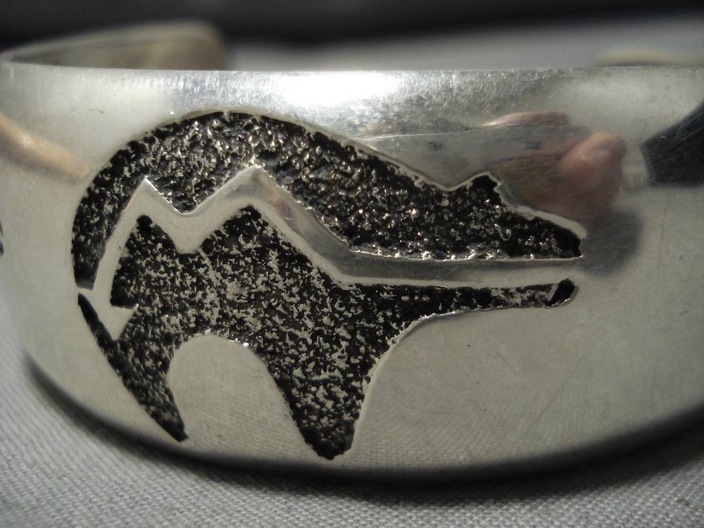 Amazing Ron Hurley Vintage Native American Navajo Bear Sterling Silver ...
