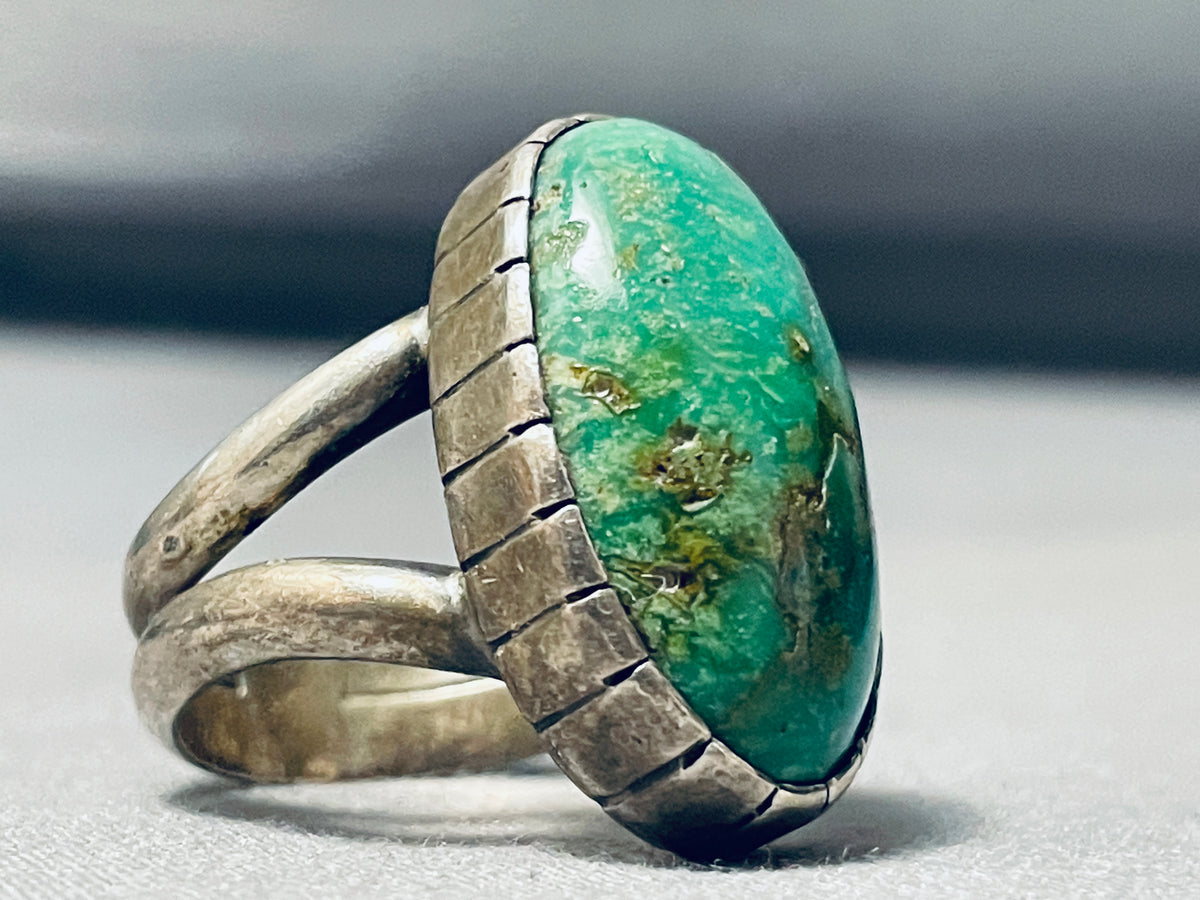 Important Vintage Native American Navajo Gibson Nez Green Turquoise St ...
