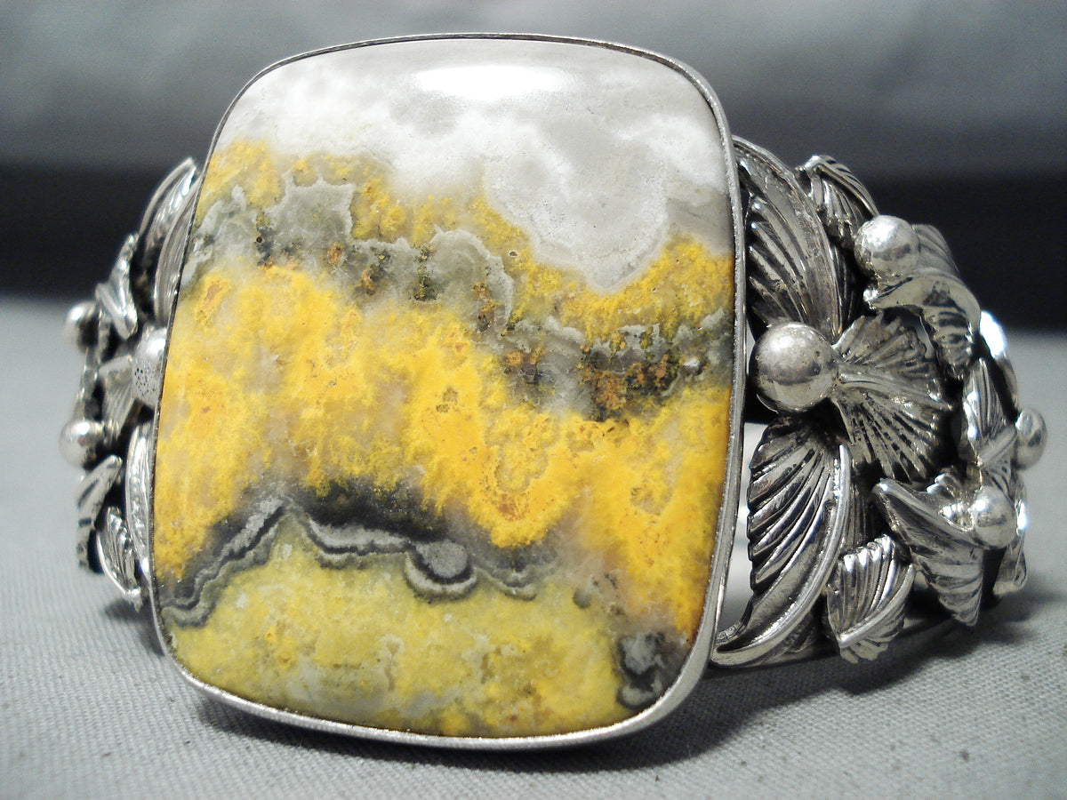 Massive San Felipe Bumble Bee Jasper Sterling Silver Bracelet – Nativo Arts