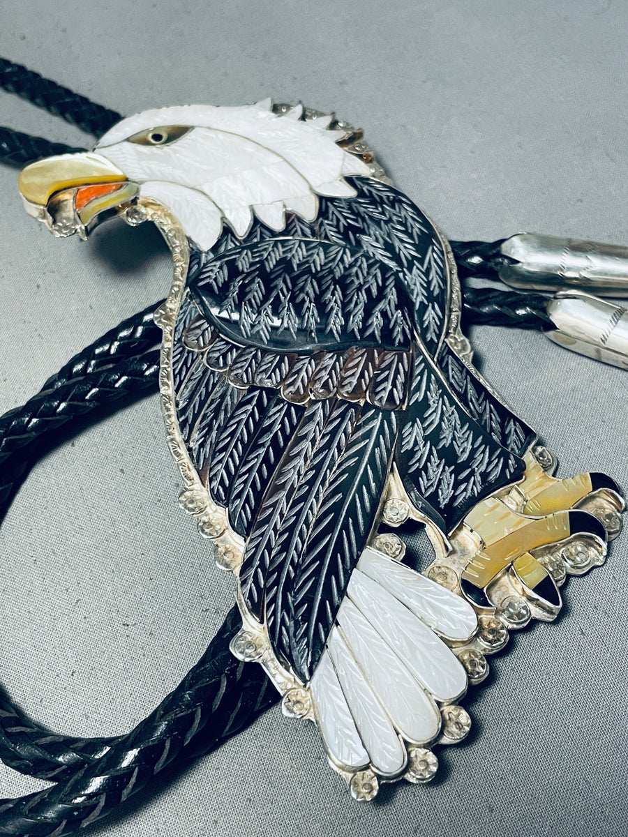 Best Biggest 6 Inch Long Vintage Native American Zuni Eagle Sterling S ...