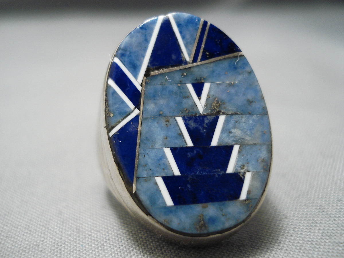 One Of The Best Vintage Native American Navajo 2 Types Of Lapis Sterli ...