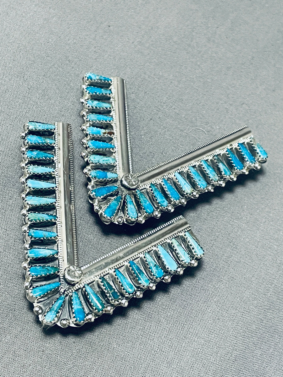 Amazing Native American Navajo Turquoise Sterling Silver Collar Pins S ...