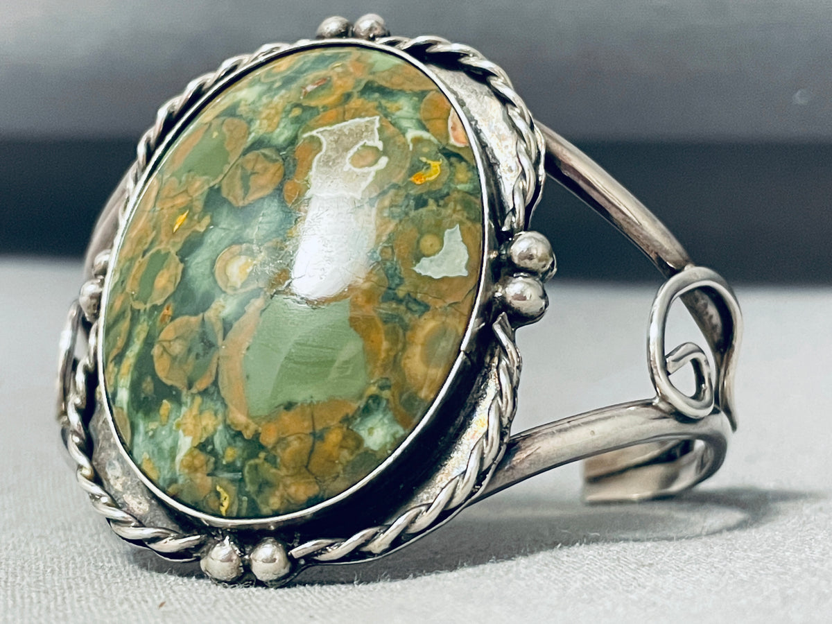 Most Unique Earth Jasper Vintage Native American Navajo Sterling Silve ...
