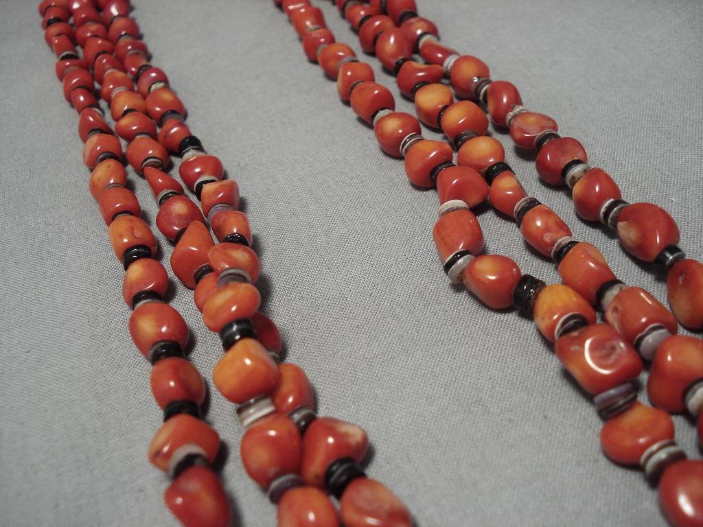 Breathtaking Vintage Navajo Red Coral Native American Necklace Old ...