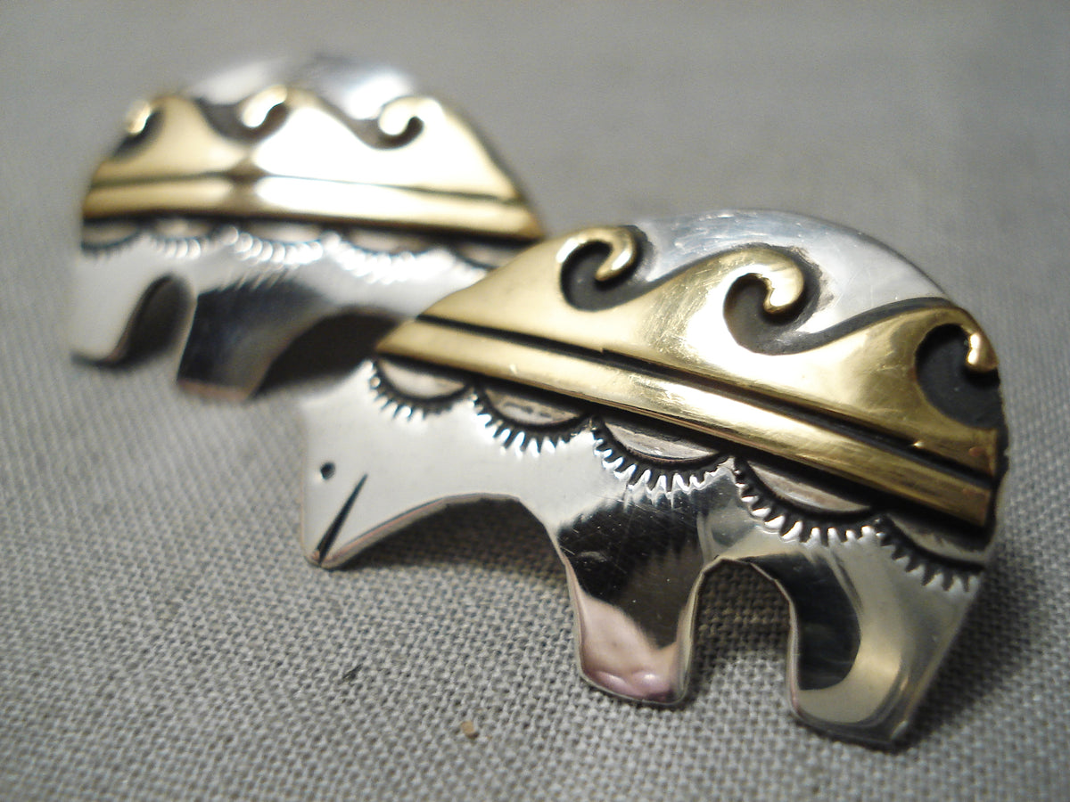 Authentic Vintage Native American Navajo Thomas Singer Gold Sterling S ...