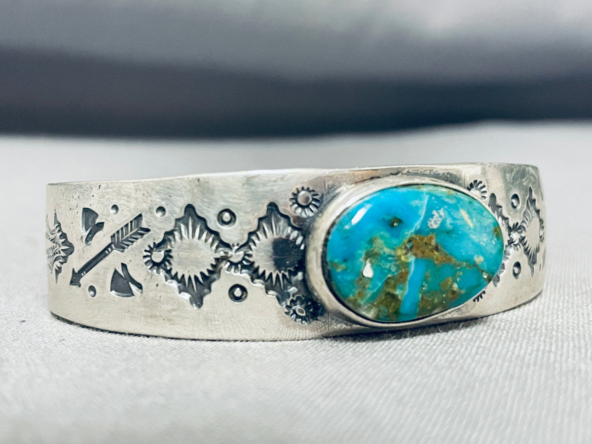 Important Vintage Native American Navajo Jeanette Dale Turquoise Sterl ...