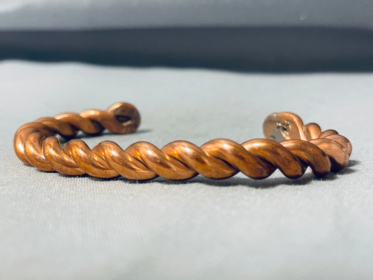 Captivating Native American Navajo Copper Thick Rope Bracelet – Nativo Arts