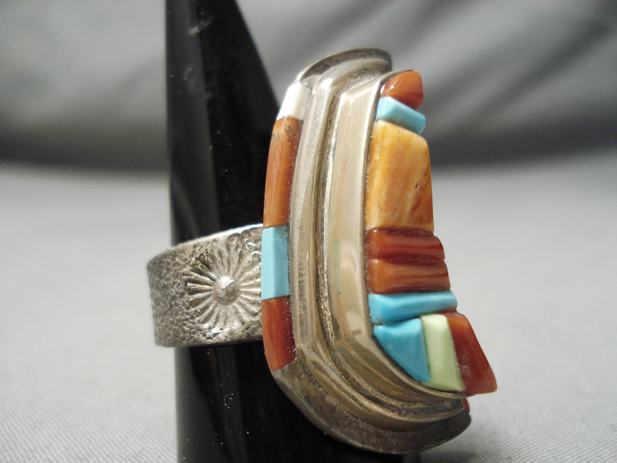 Museum Vintage Native American Navajo Dave Tune Turquoise Coral Sterli ...