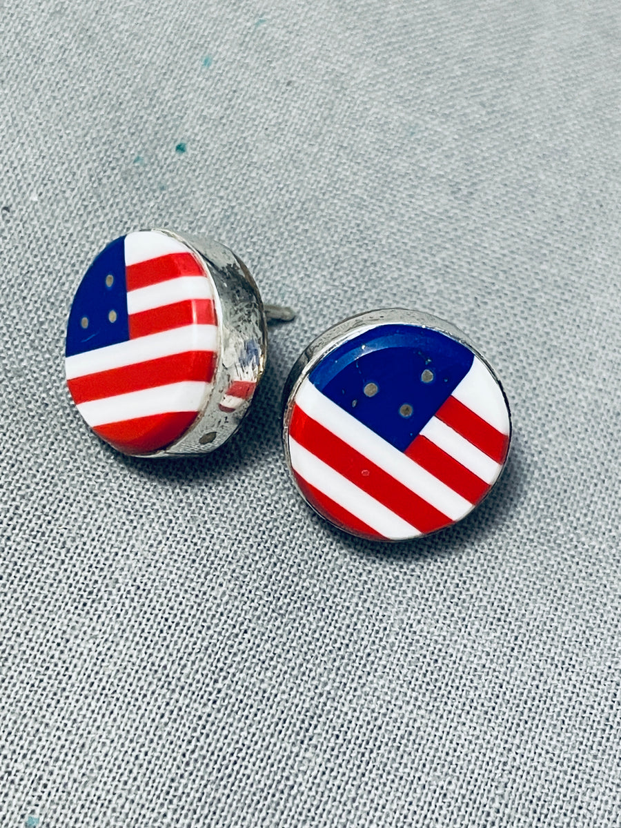 Famous Inlayer Native American Navajo Coral Inlay Sterling Silver Amer ...