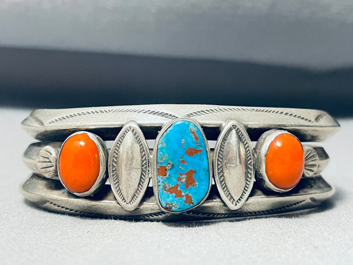 Important Red Mountain Mine Turquoise Vintage Native American Navajo S ...