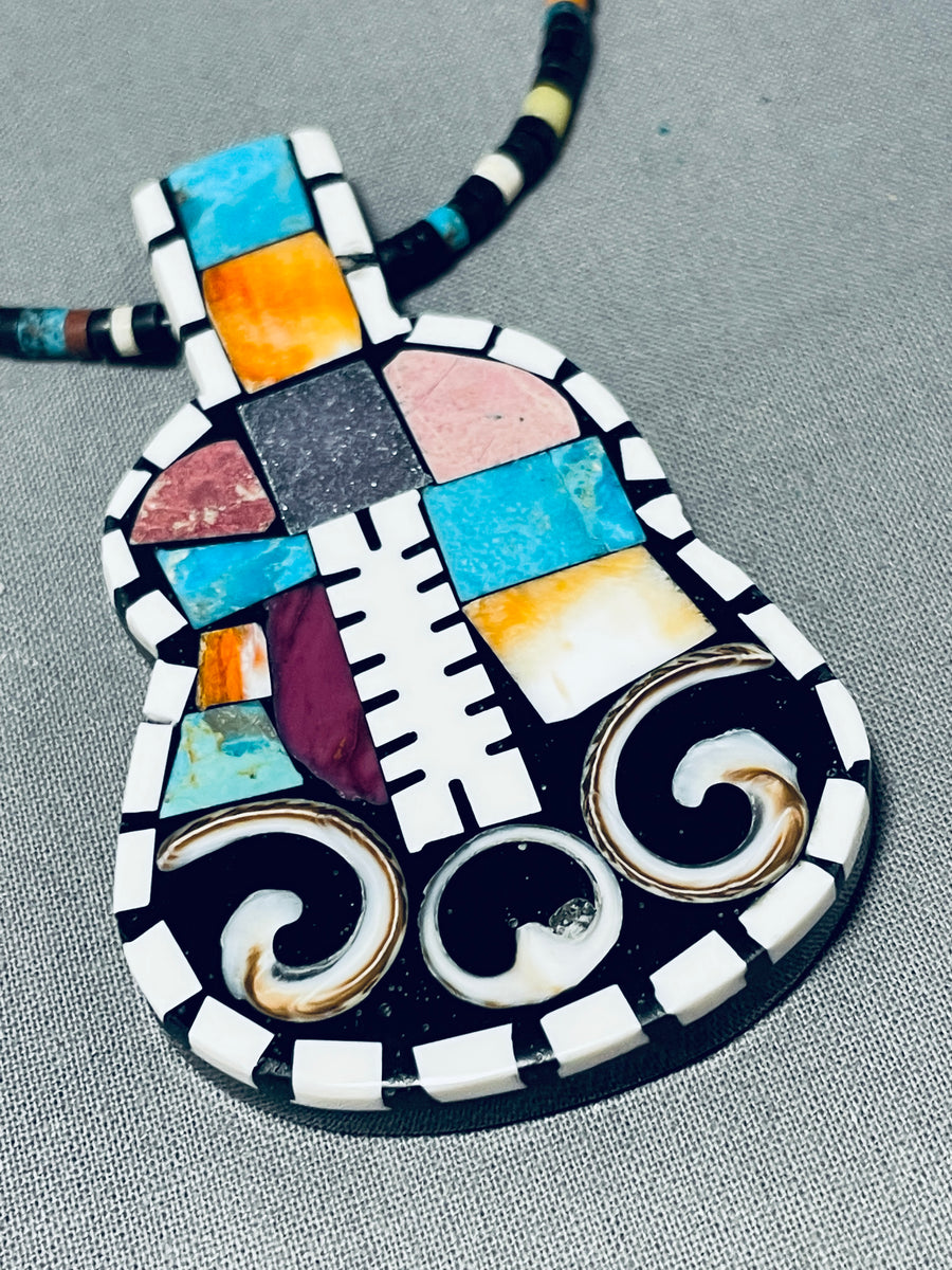 Native American Guitar Very Rare Santo Domingo Inlay Sterling Silver N ...