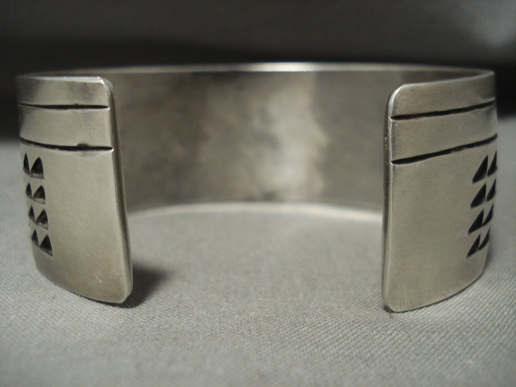 Complex Vintage Hopi/ Navajo 'Plethora Of Triangles' Sterling Native A ...