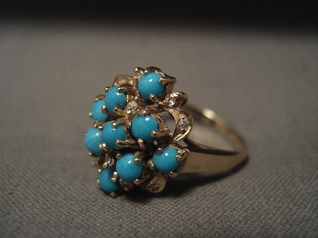Cute Cute Vintage 14k Gold Turquoise Snake Eye Ring – Nativo Arts