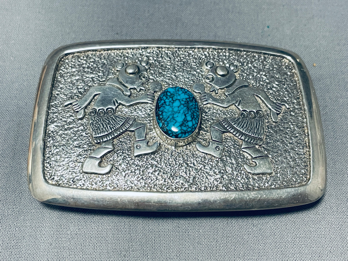 Heavy Dancing Kachian Vintage Native American Navajo Sterling Silver B ...
