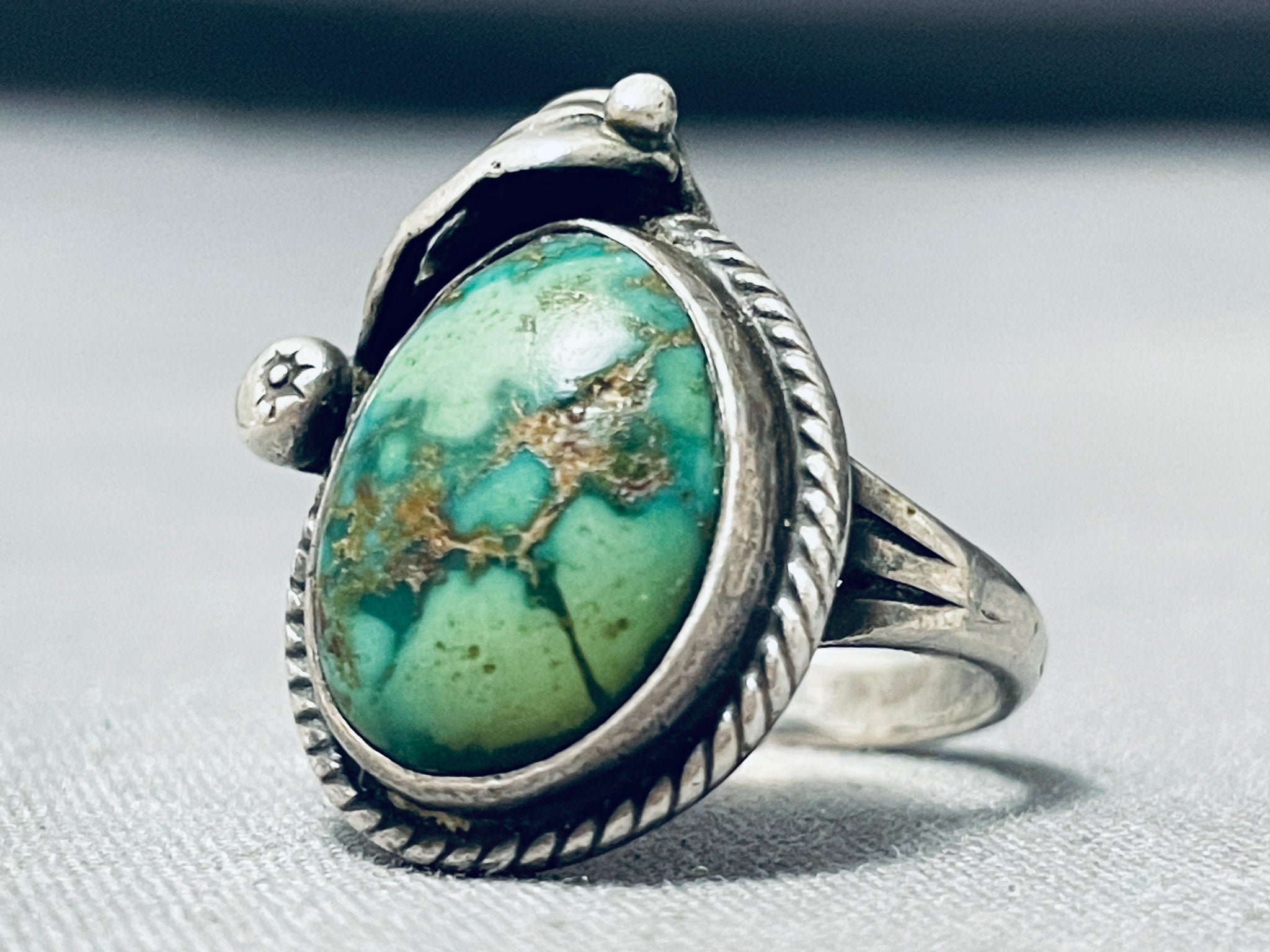 Important Vintage Native American Navajo Sonoran Gold Turquoise Sterli ...
