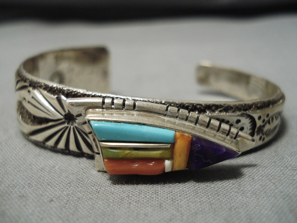 Important Inlayer Vintage Native American Navajo David Tune Turquoise ...