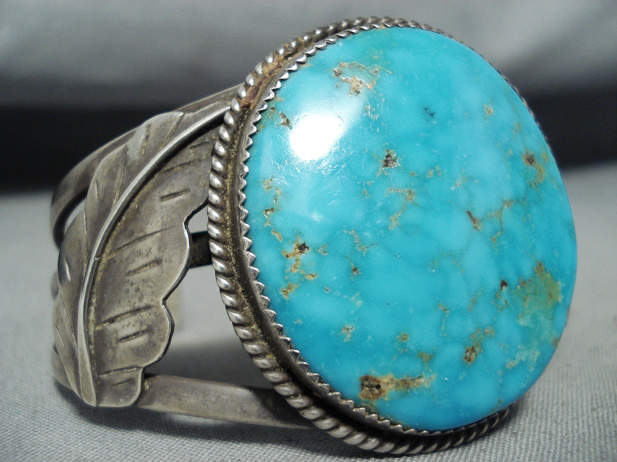 Johnnie Frank Vintage Native American Navajo Spiderweb Turquoise Sterl ...