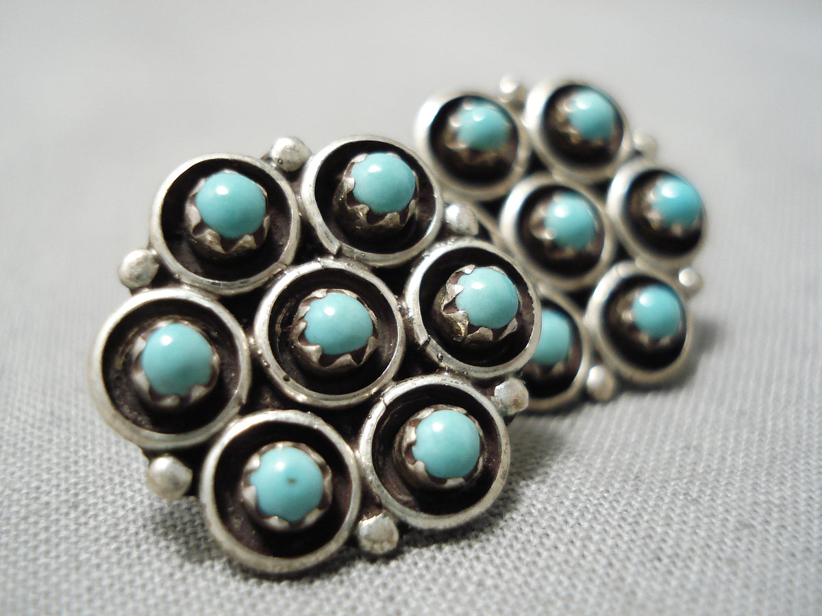 Native American Snake Eyes Turquoise Sterling Silver Vintage Navajo St ...