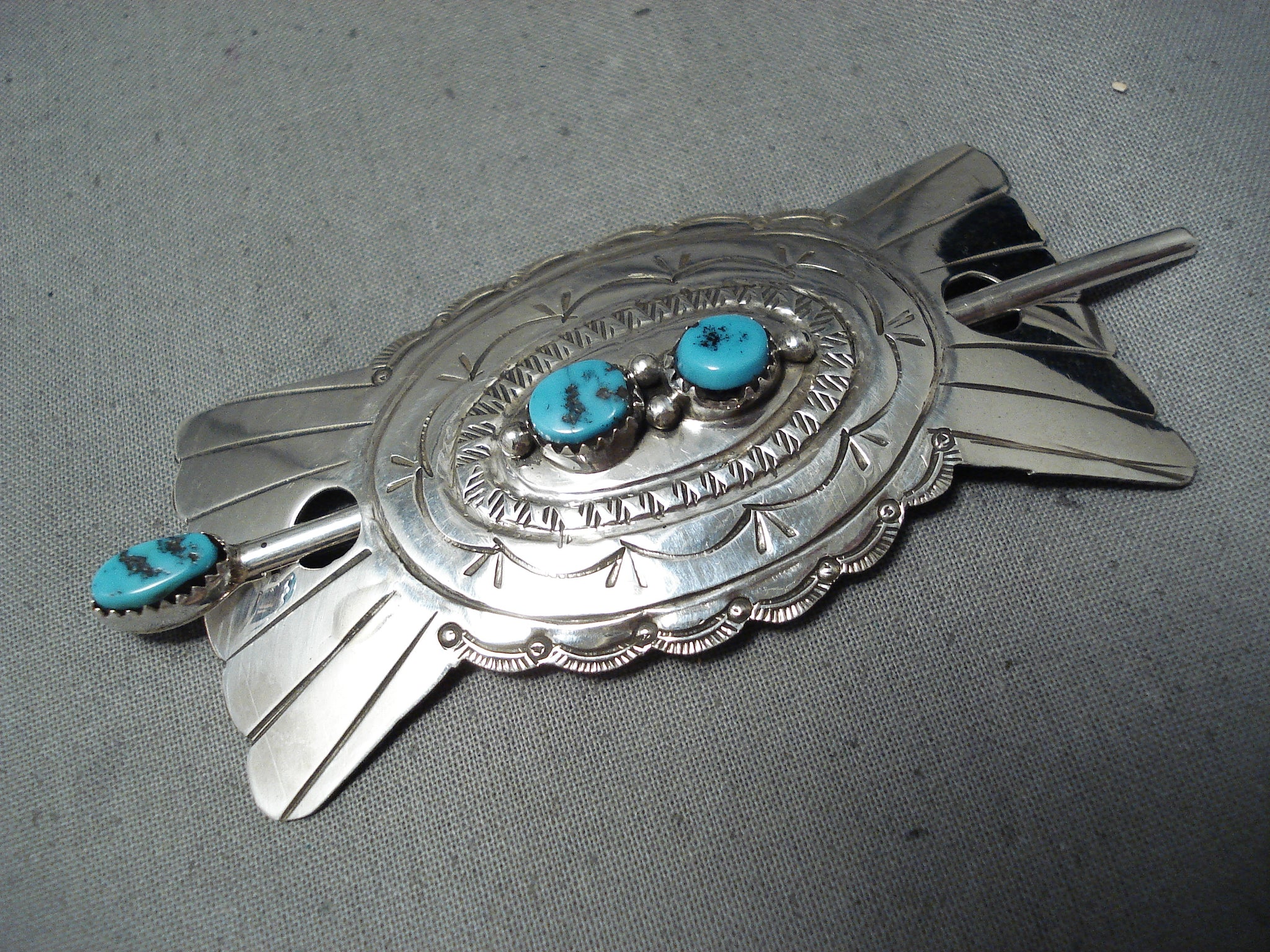 Tso Family Native American Navajo Old Kingman Turquoise Sterling Silve ...
