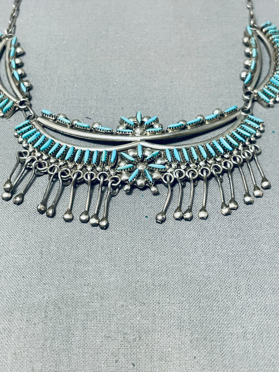 Samson Lucille Bowekaty Vintage Turquoise Sterling Silver Necklace Nat ...