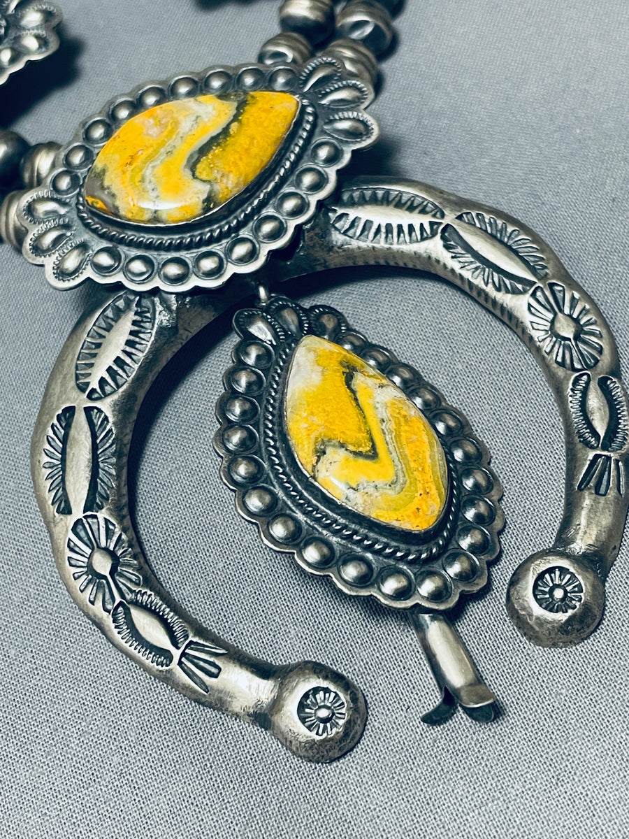 Most Unique Native American Navajo Jasper Sterling Silver Squash Bloss ...