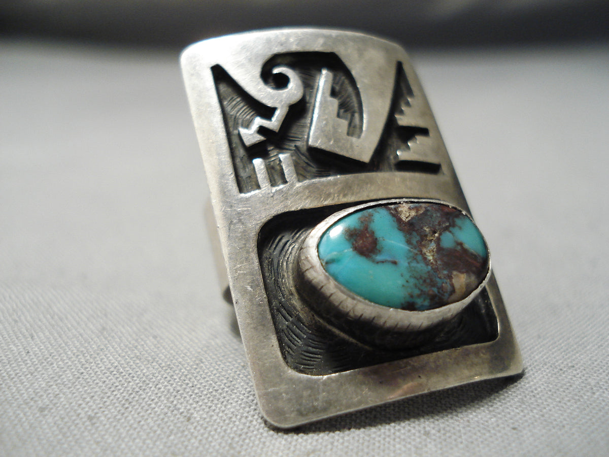 Important Vintage Native American Hopi Bob Sekakuku Turquoise Sterling ...