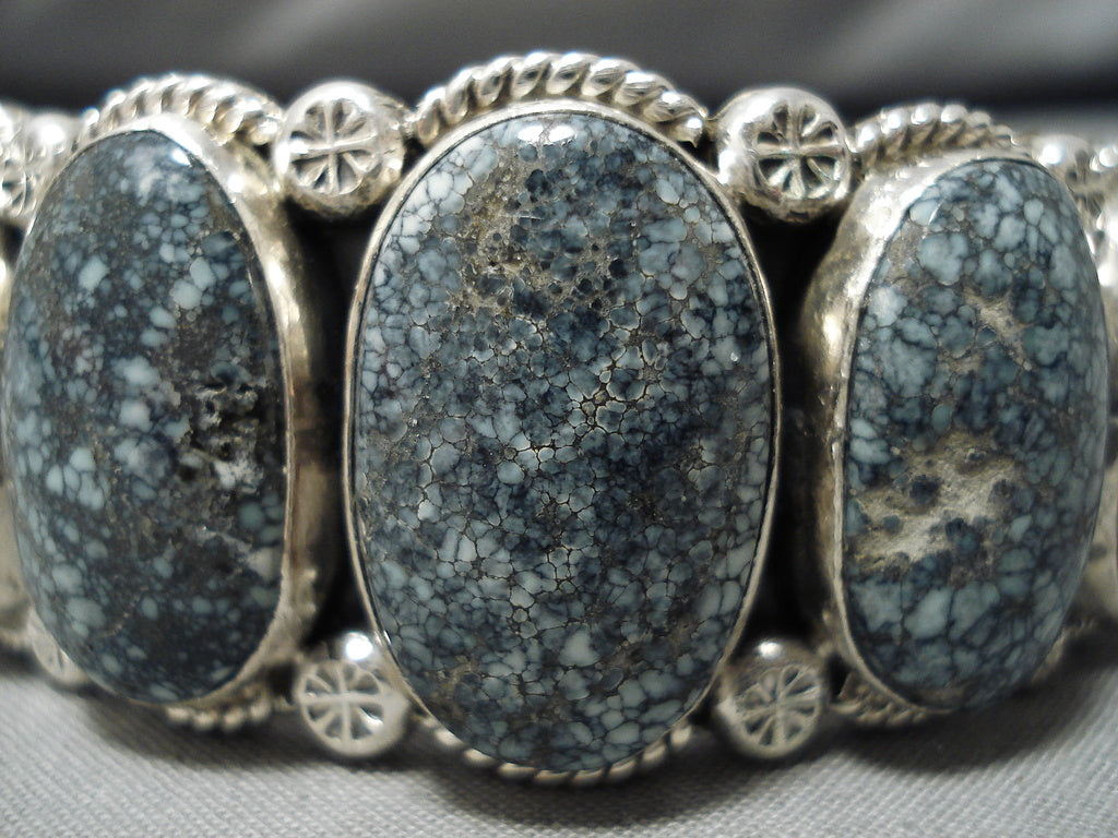 Very Rare Native American Navajo Domed New Lander Blue Turquoise Sterl ...