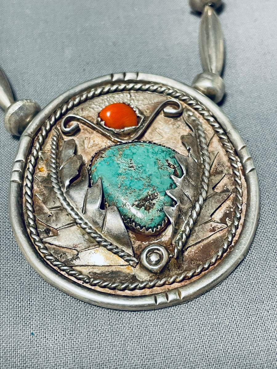Rare Torpedo Bead Vintage Native American Navajo Crow Springs Turquois ...