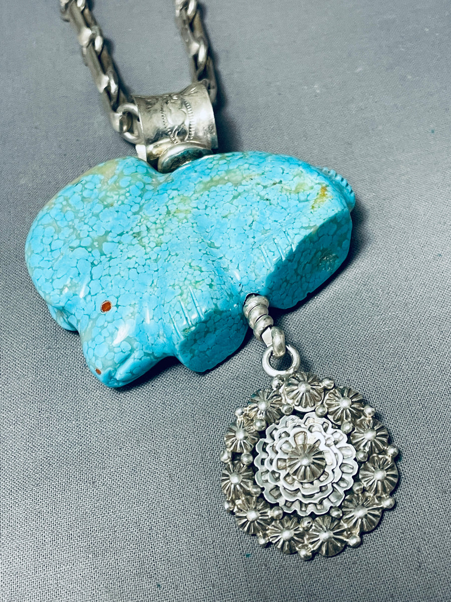 Important Vintage Native American Navajo Turquoise Rabbit Sterling Sil ...