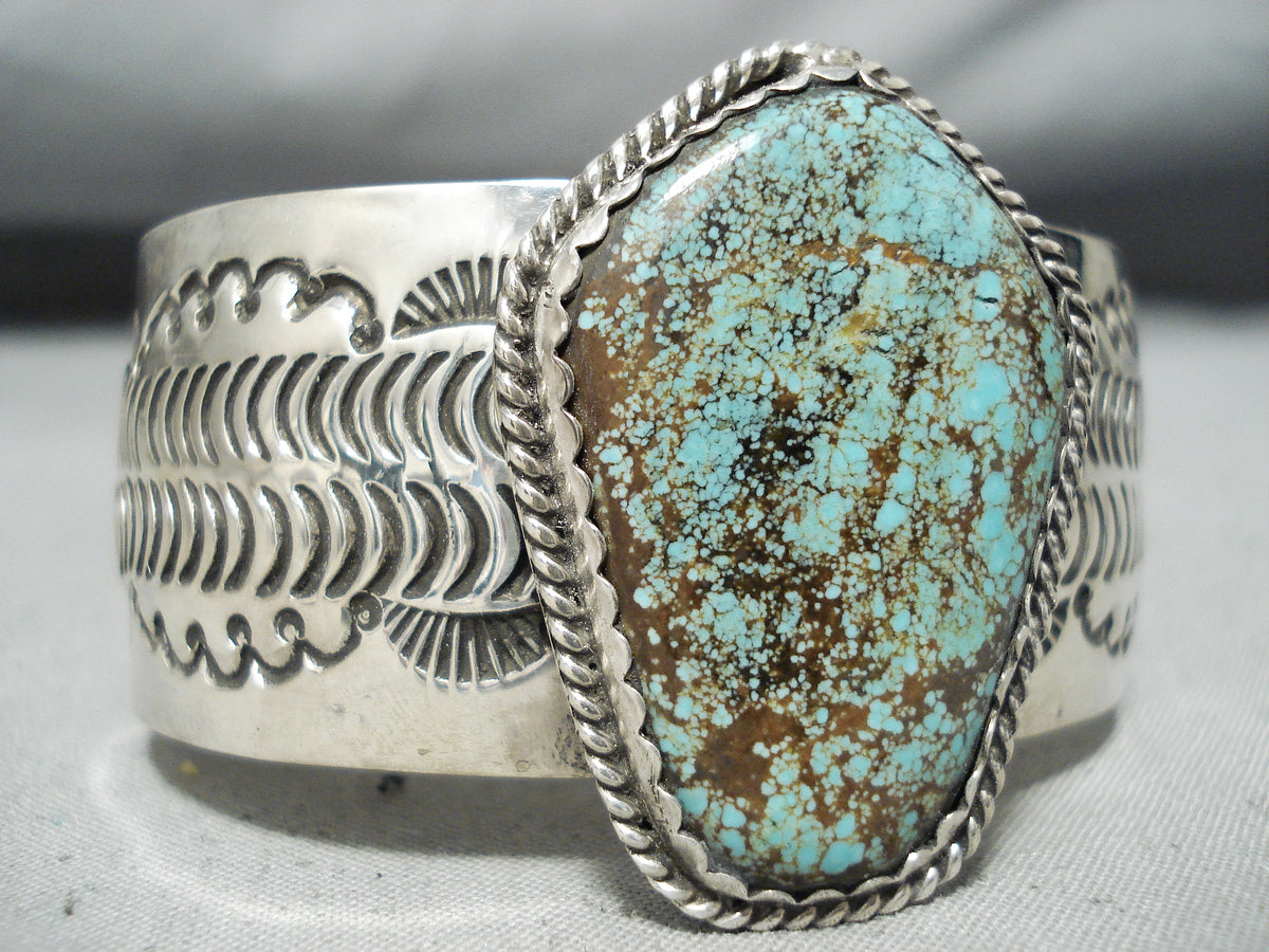 Rob Yellowhorse Vintage Native American Navajo Green Turquoise Sterlin ...