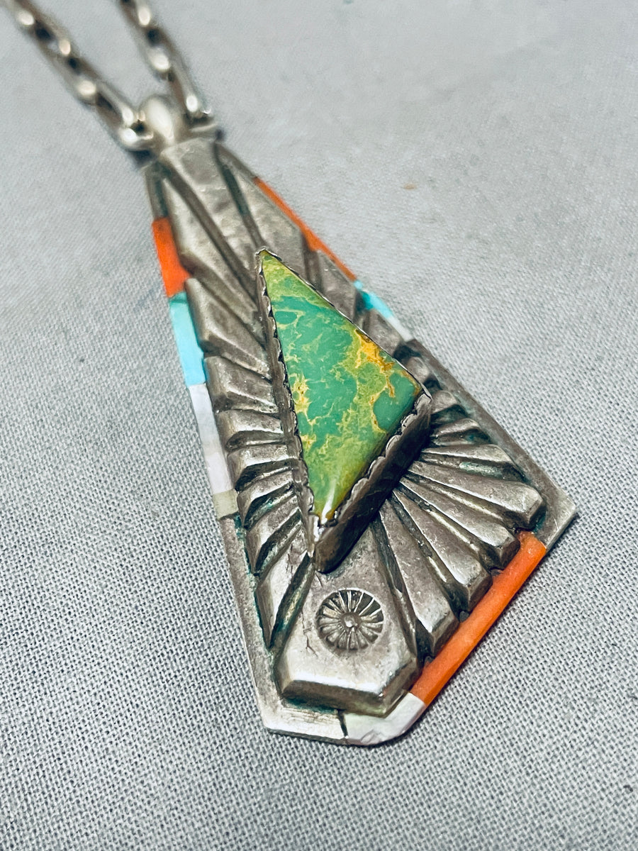 Important Vintage Native American Navajo Dave Tune Turquoise Inlay Ste ...