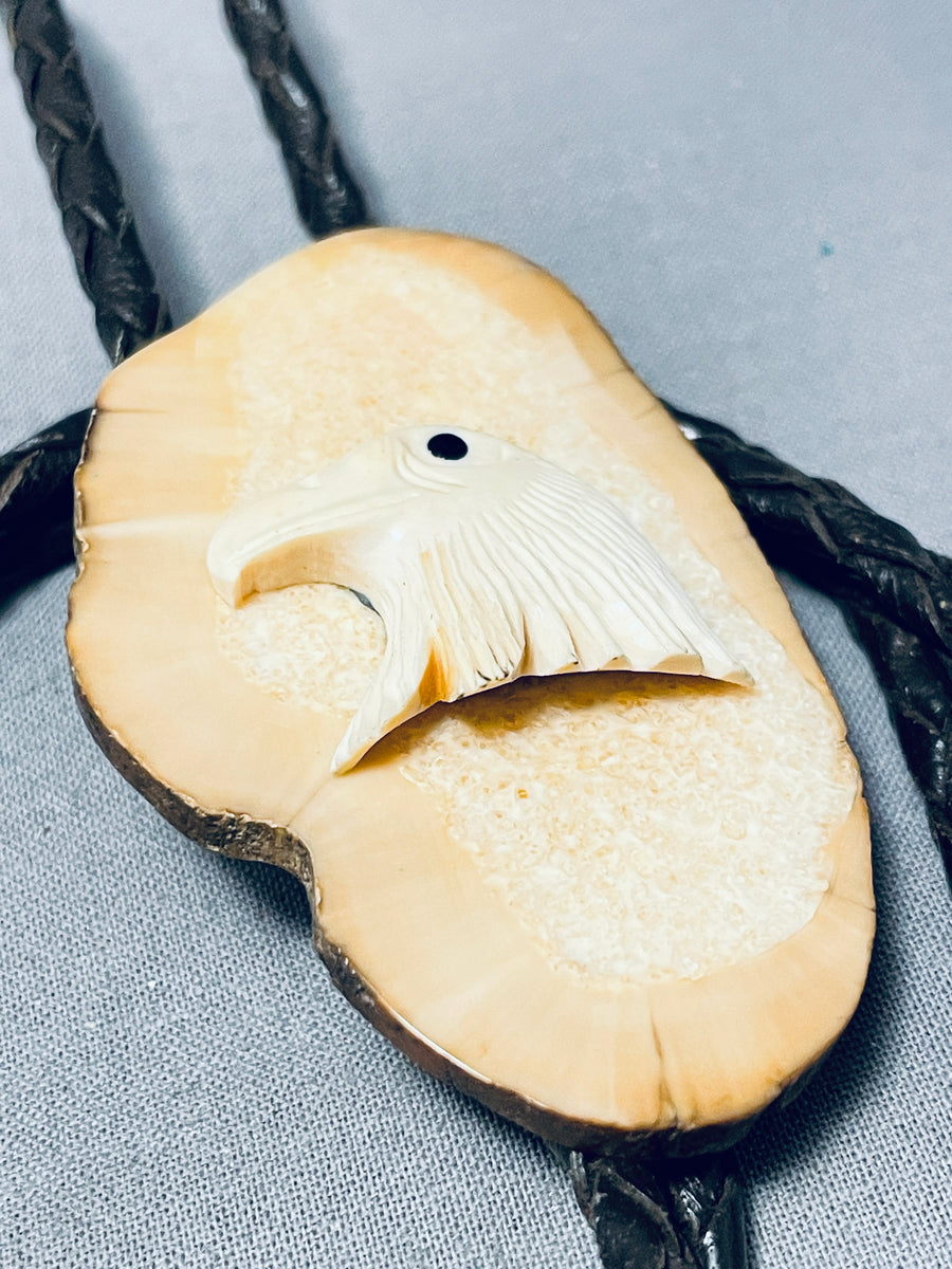 Rare Native American Navajo Handcarved Eagle Large Bolo – Nativo Arts