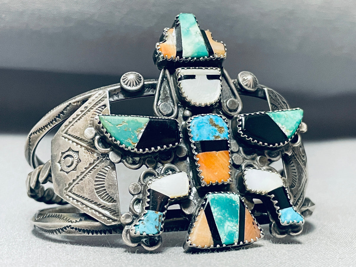 Heavier Vintage Native American Navajo Turquoise Knifewing Sterling Si ...