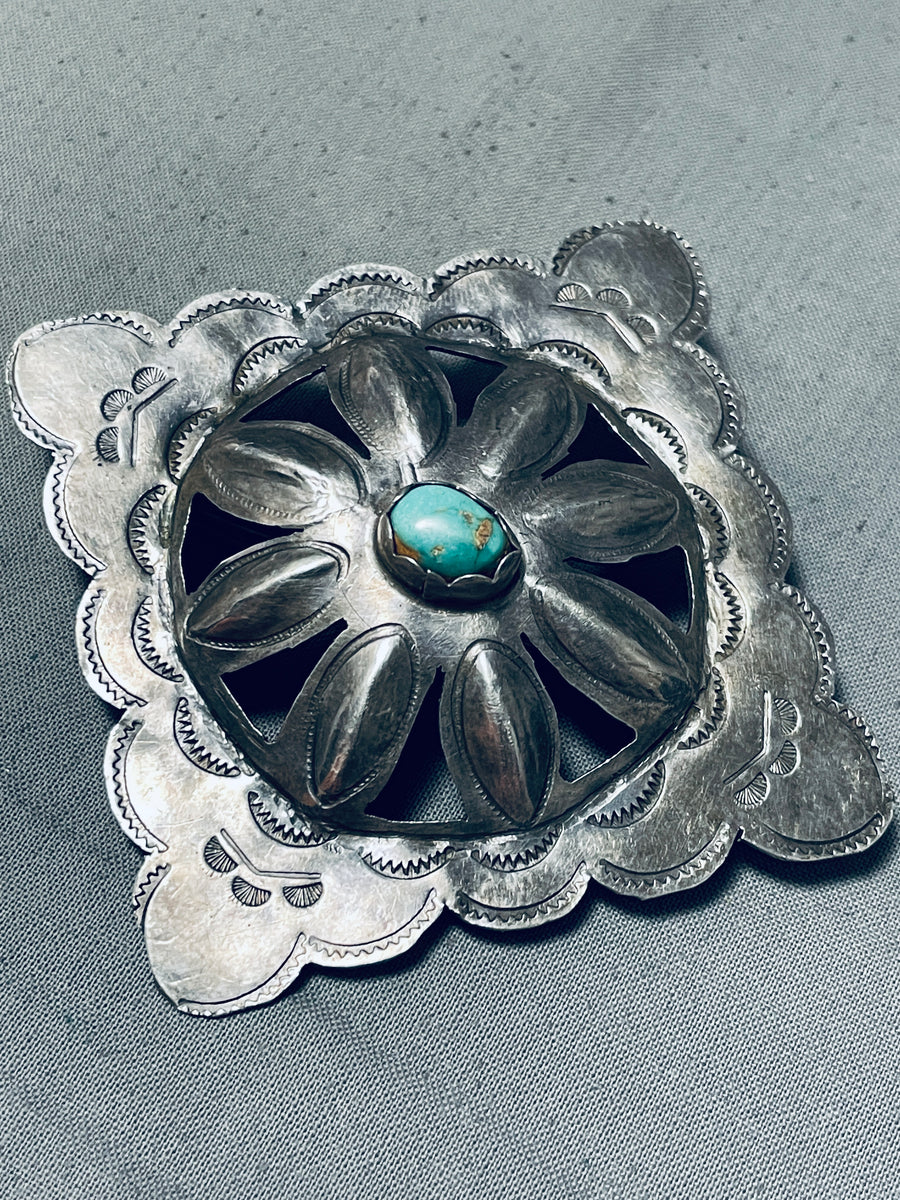 Mary Dayea Vintage Native American Navajo Blue Gem Turquoise Sterling ...