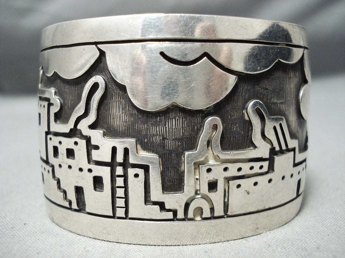 Native American Huge Vintage Hopi Sterling Silver Manuel Hoyungwa Ster ...