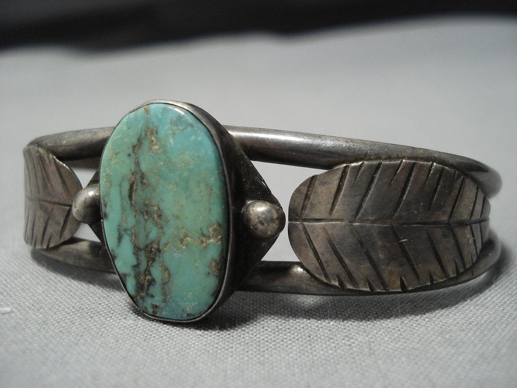 Early Vintage Navajo Apache Turquoise Sterling Silver Native American ...