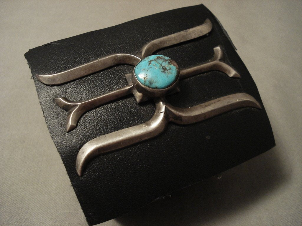 Early Vintage Navajo 'Arrowguard' Turquoise Native American Jewelry Si ...