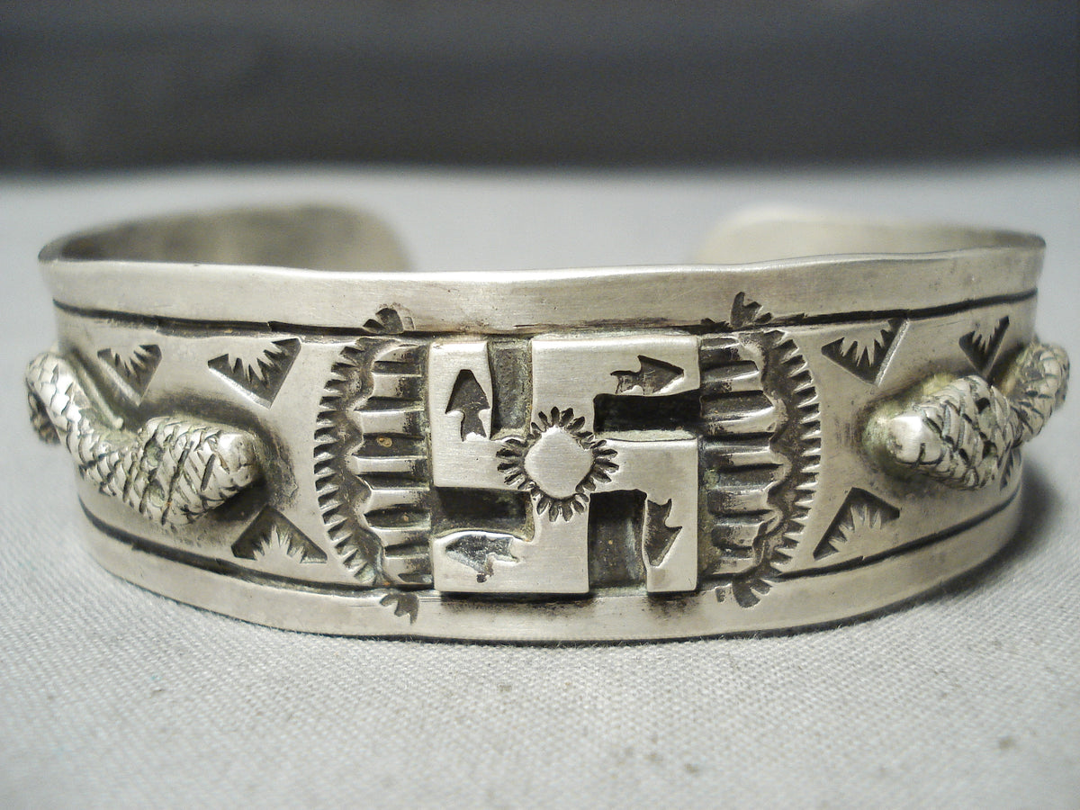 Rare Vintage Native American Navajo Whirling Logs Snake Sterling Silve ...