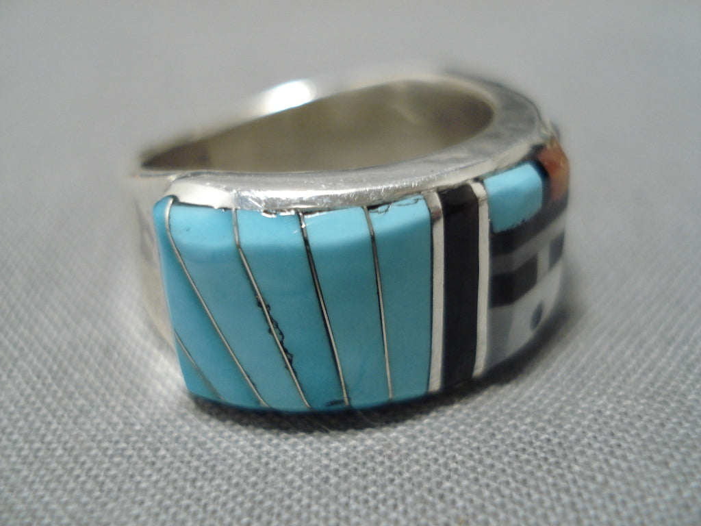 Important Native American Zuni Don Dewa Turquoise Sterling Silver Inla ...
