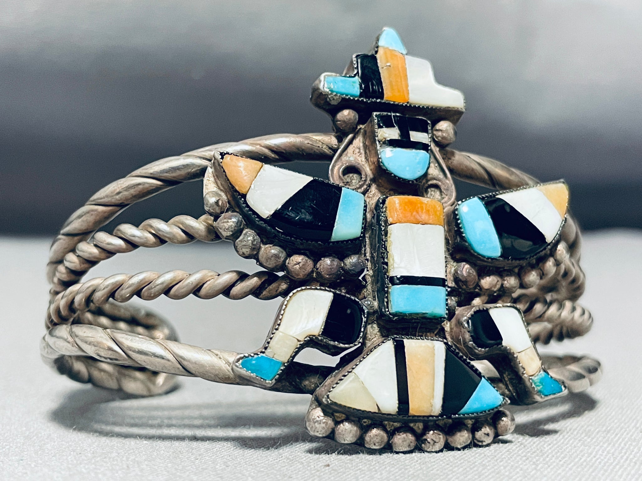 Collector Alert Vintage Native American Zuni Turquoise Knifewing Sterl ...