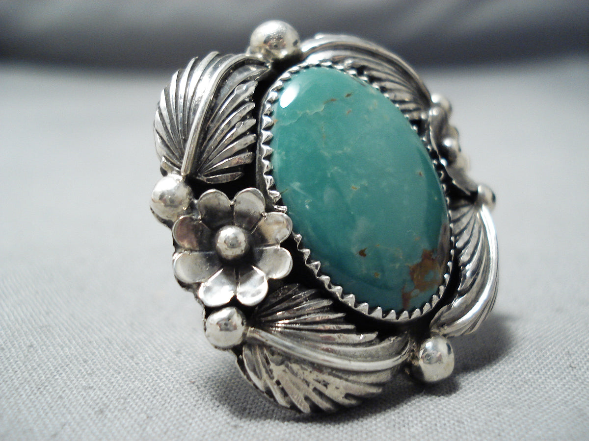 Marvelous Navajo Royston Turquoise Sterling Silver Ring Native America ...