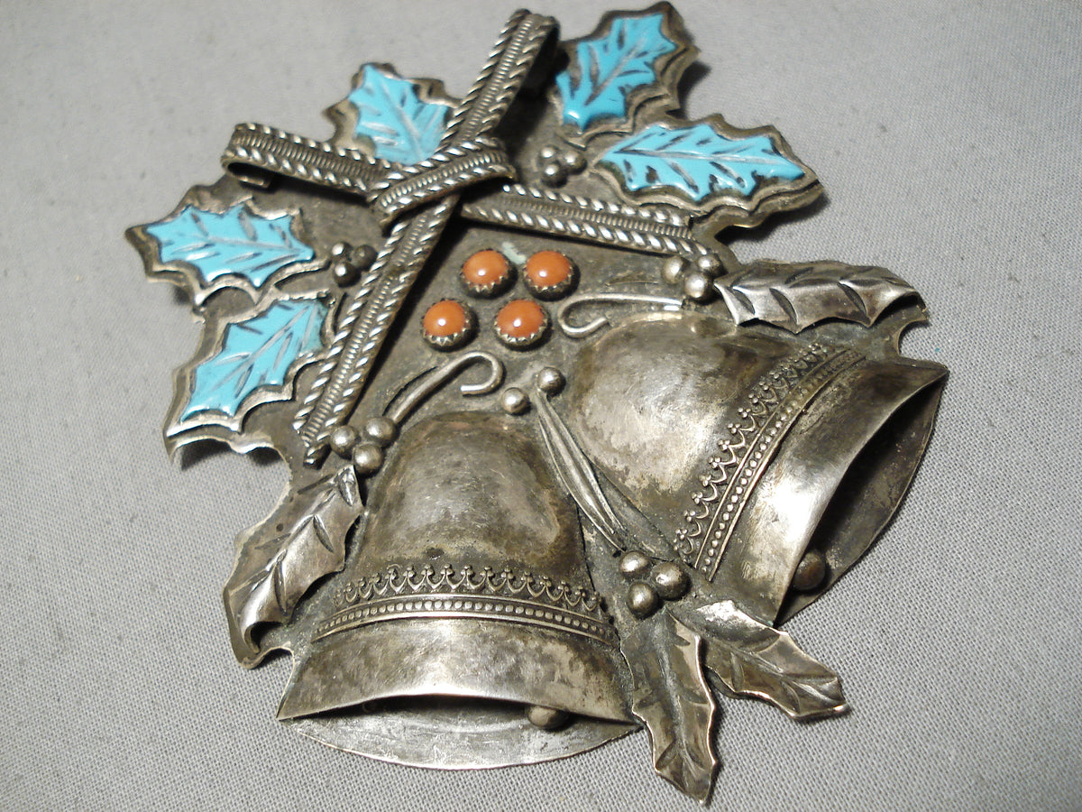 One Of Best Moving Bell Vintage Native American Navajo Turquoise Coral ...