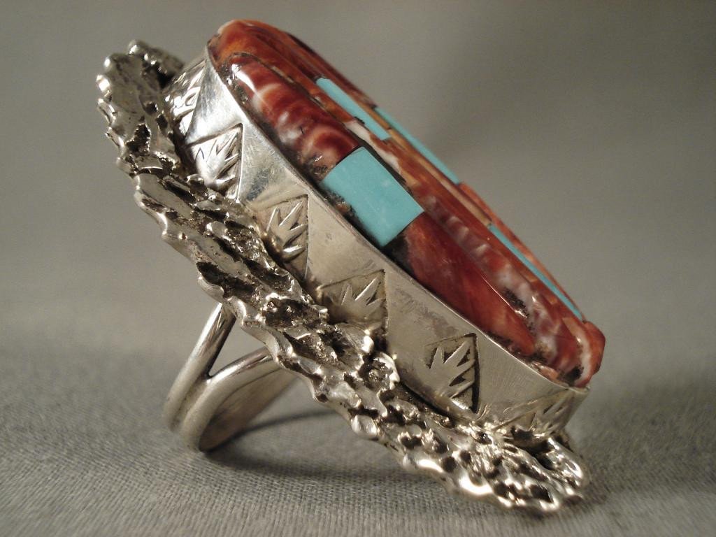 Huge And Heavy Native American Jewelry Silver Casted Turquoise Shell N ...