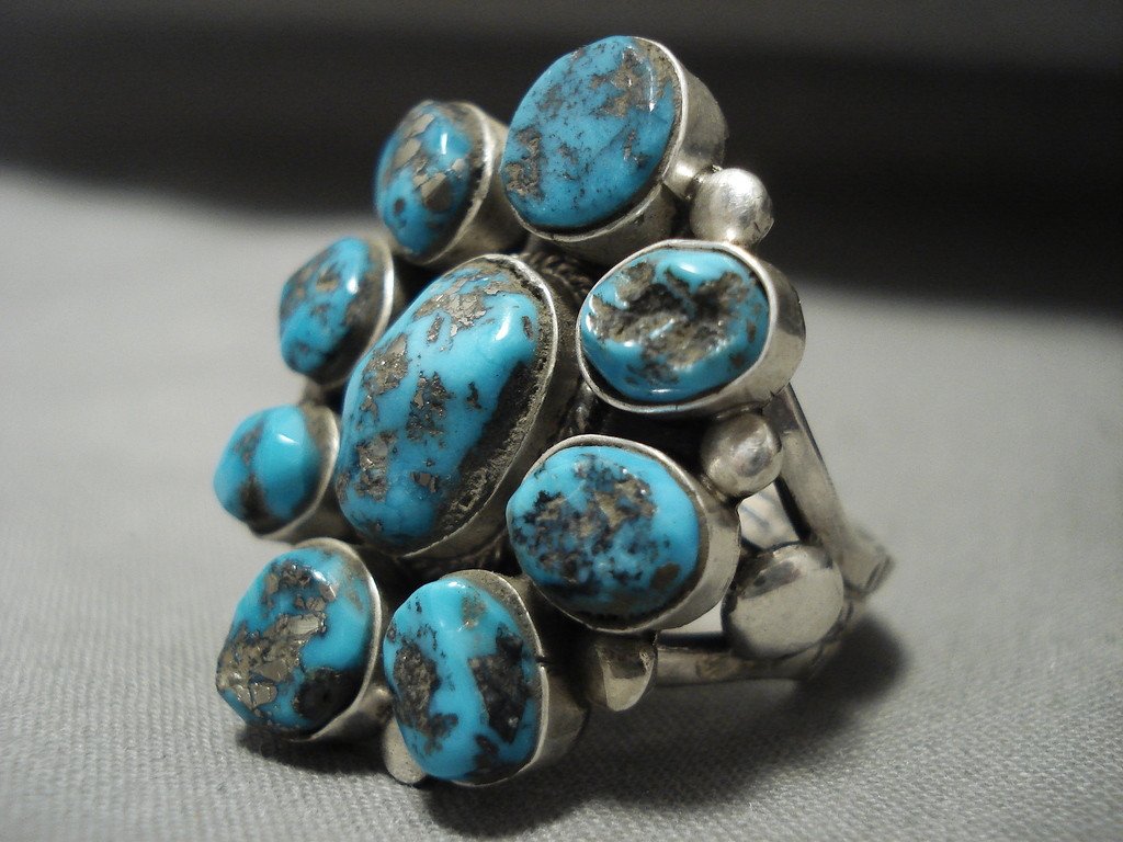 Huge And Important Vintage Navajo Verdy Jake Old Morenci Turquoise Nat ...