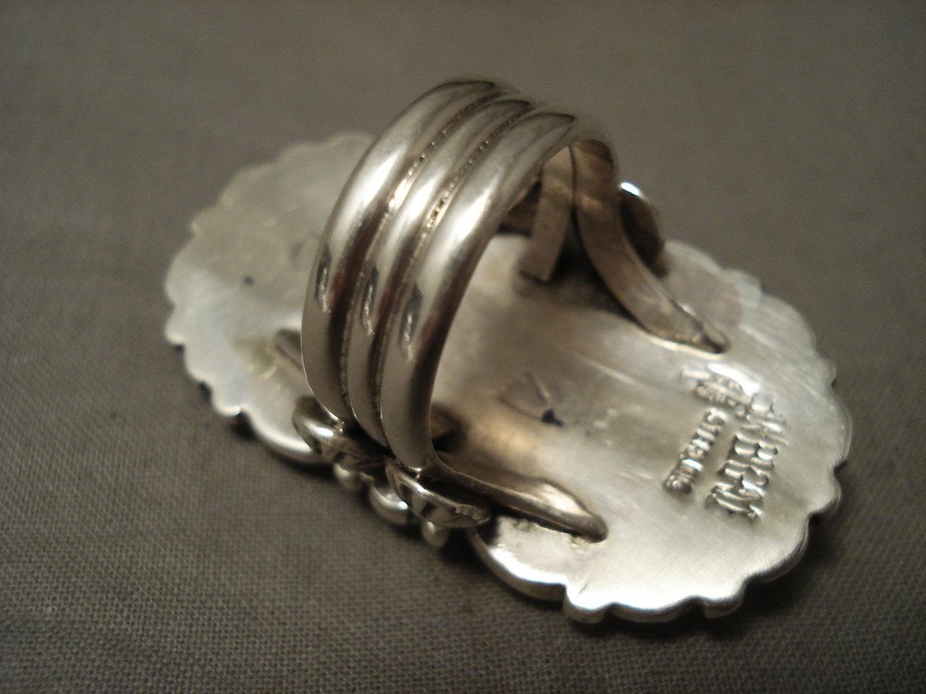 Huge And Unique Vintage Navajo Ben Begaye Onyx Sterling Native America ...