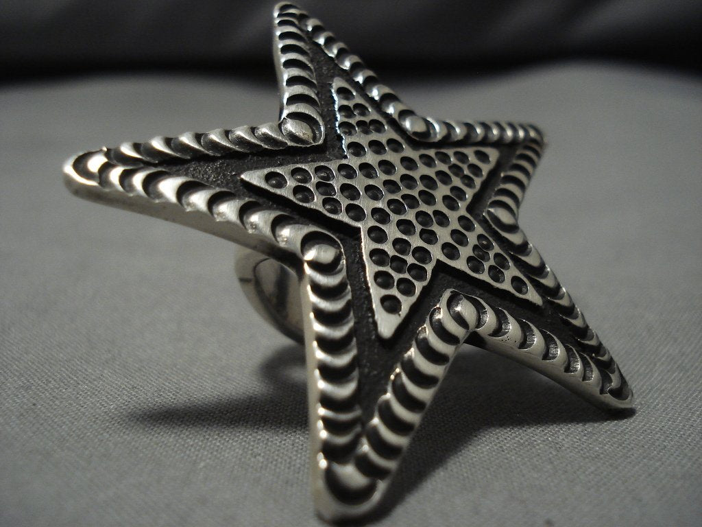 Important Huge Matthew Charley Sterling Silver Star Native American Na ...