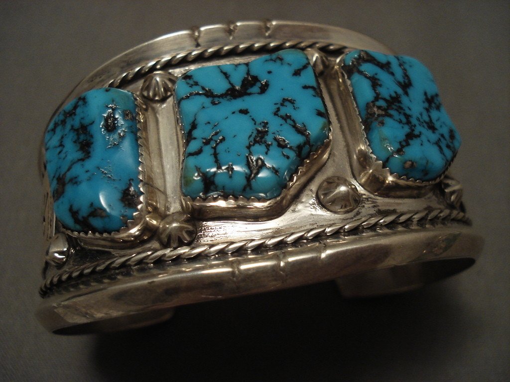 Important Huge Vintage Navajo 'Yei' Dancer Native American Jewelry Sil ...