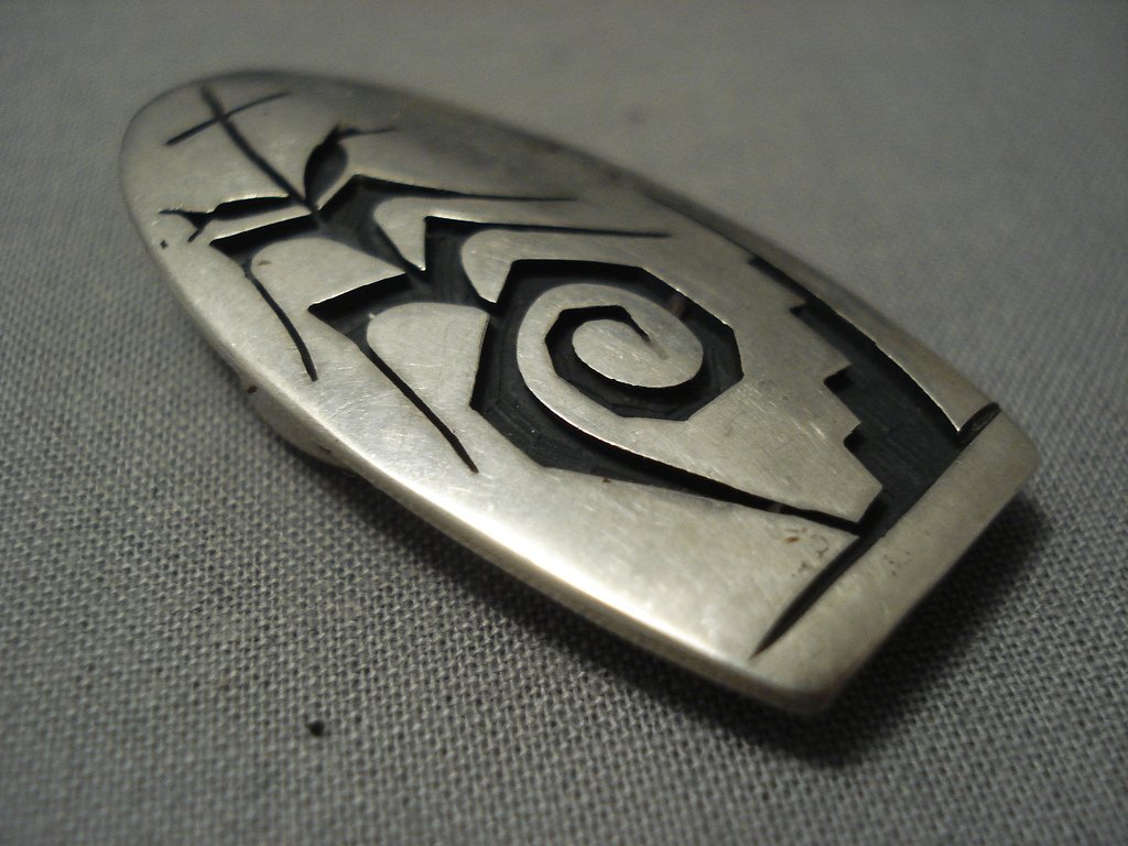Important Vintage Hopi Native American Jewelry Silver Button Cover For ...